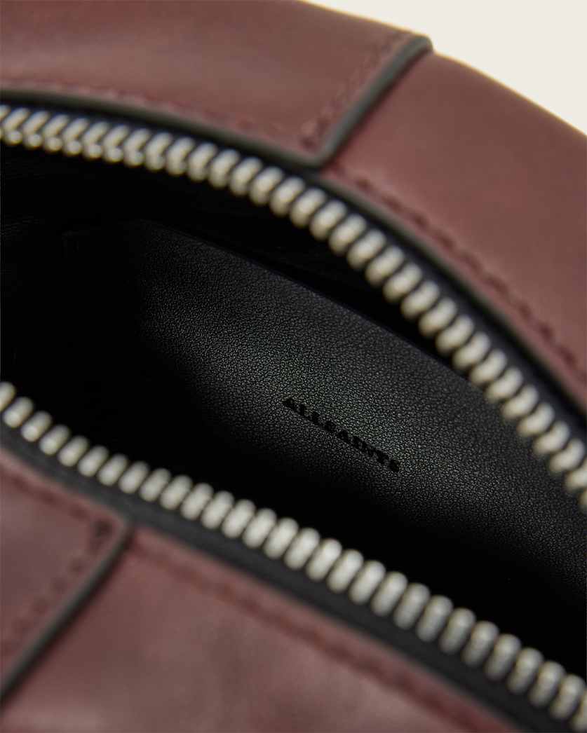 Rosalie Arc Leather Crossbody Bag BURGUNDY RED | ALLSAINTS